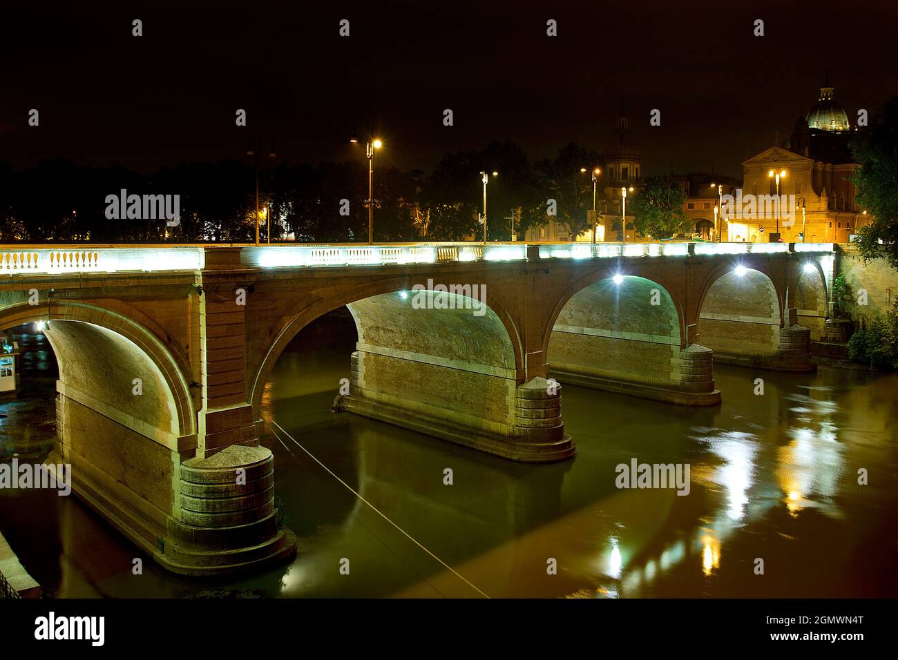Cavour bridge by night, Tevere river, Rome, Lazio, Italy, Europe Stock ...