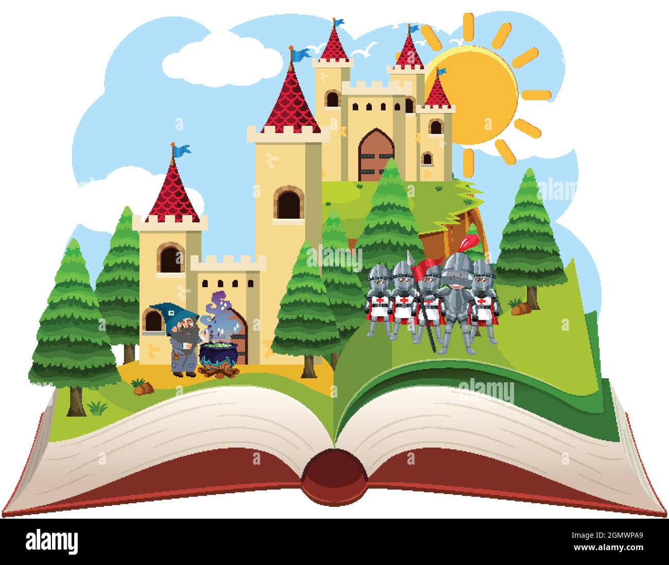 Medieval open book theme illustration Stock Vector Image & Art - Alamy