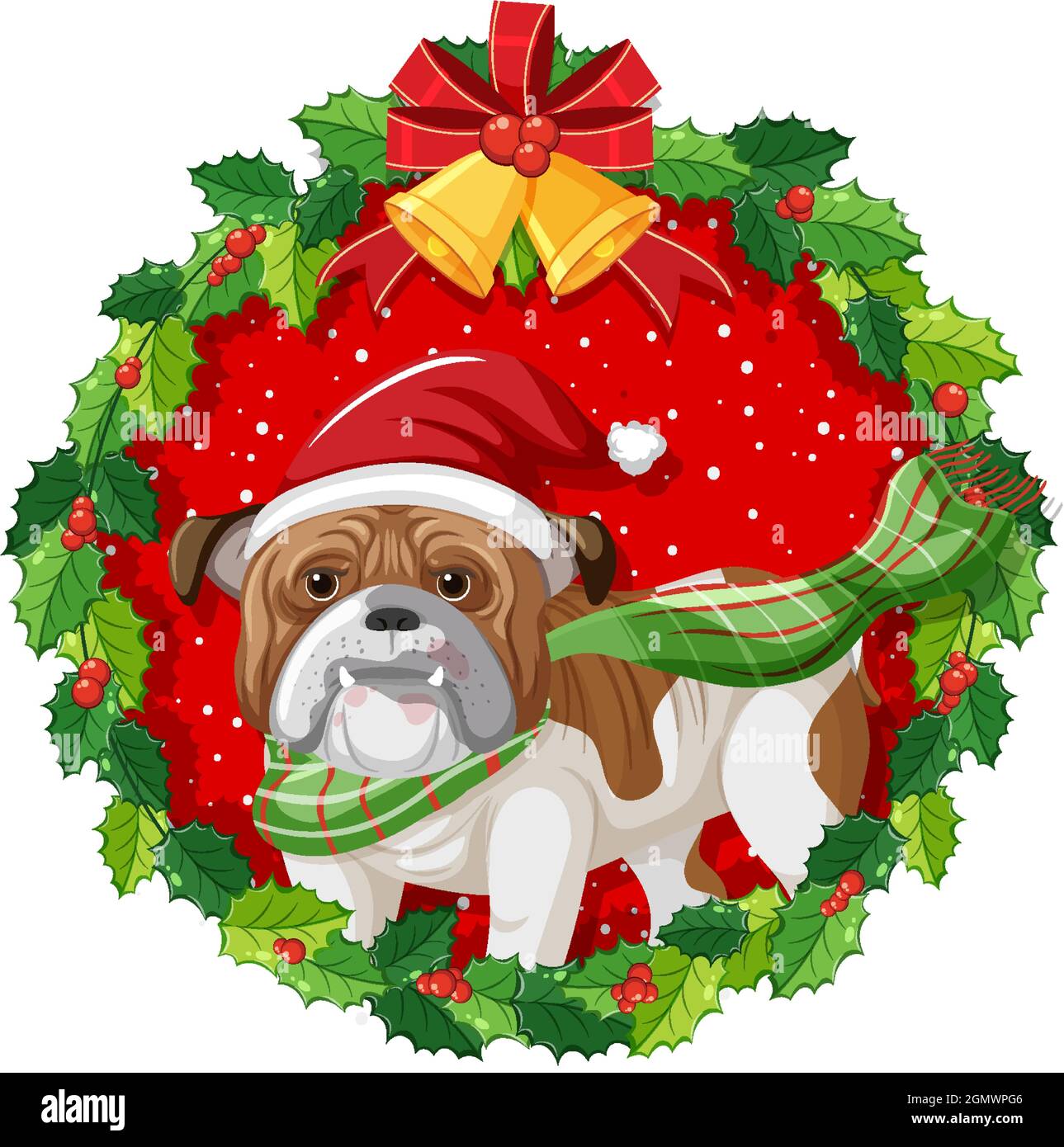 Cute bulldog in santa Stock Vector Images - Alamy