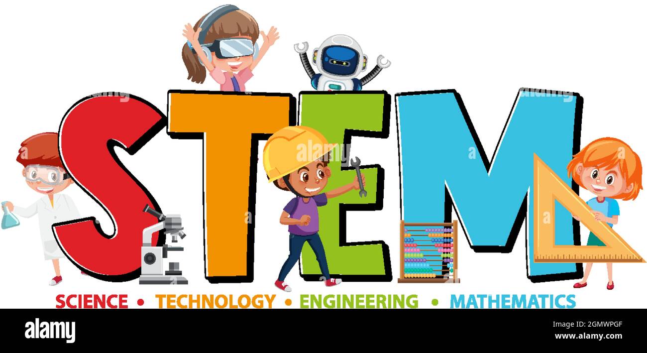 Colourful STEM education text icon illustration Stock Vector Image ...