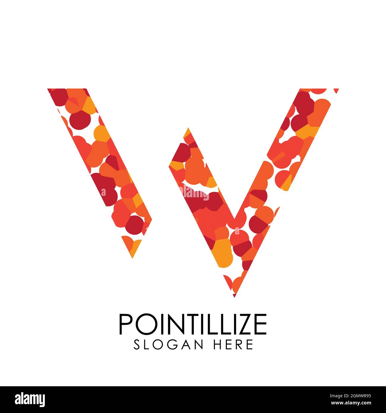 Letter W logo design in pointillize effect. Branding letter logo in ...