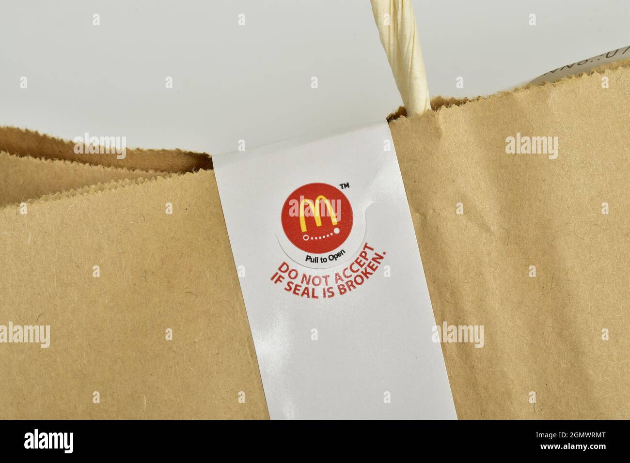 New Delhi, India - JAN 6, 2021: Seal for food tampering on food Stock ...