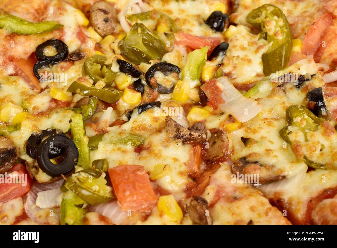 Closeup of Veg Pizza Texture Stock Photo - Alamy