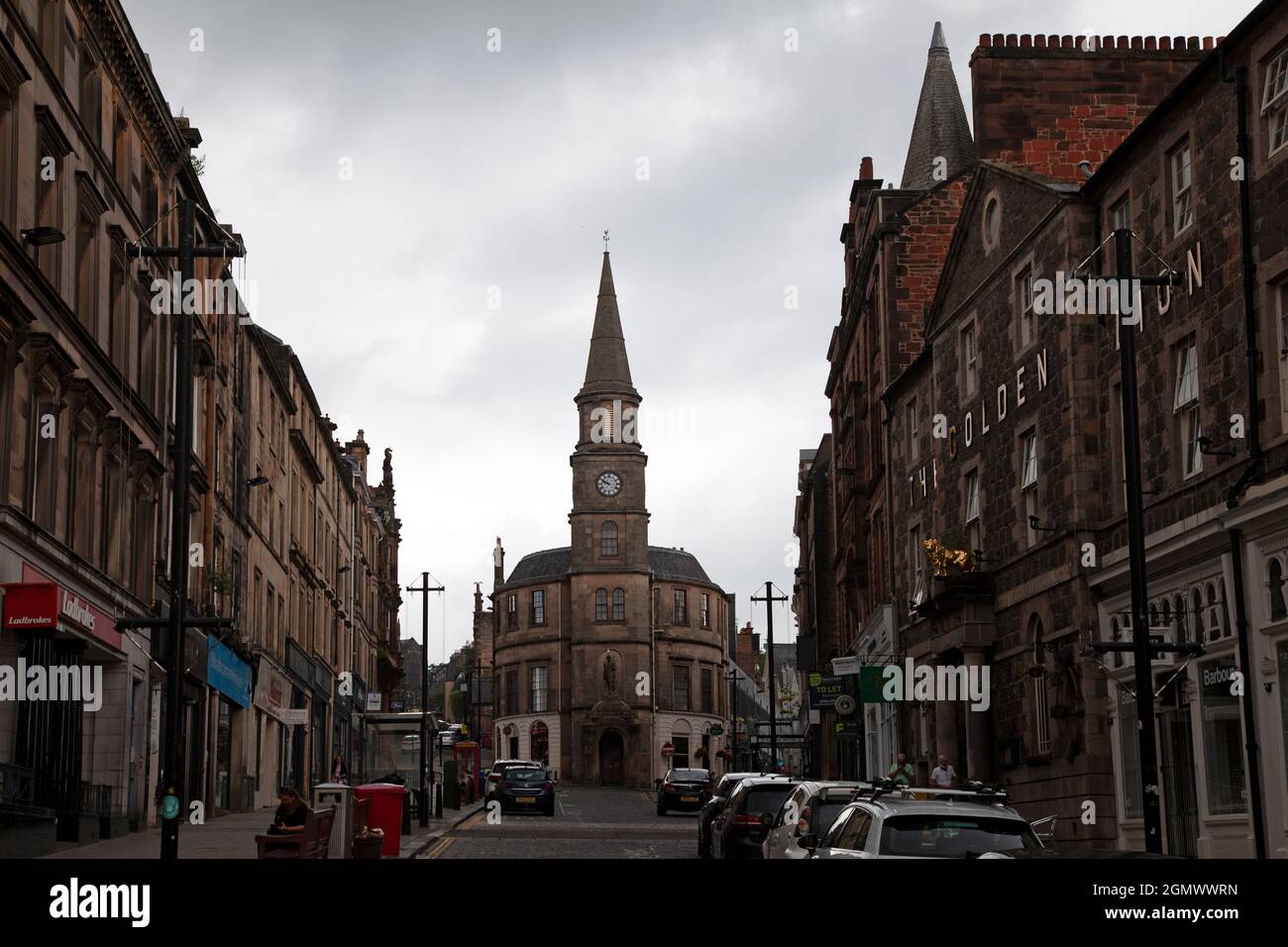 King Street and Atheneum Clock Tower in Historic Centre of Stirling ...