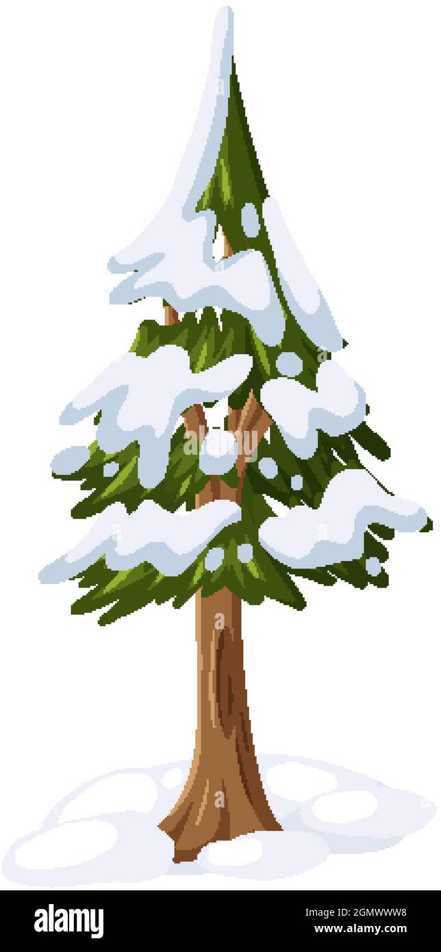 Tree covered with snow illustration Stock Vector Image & Art - Alamy