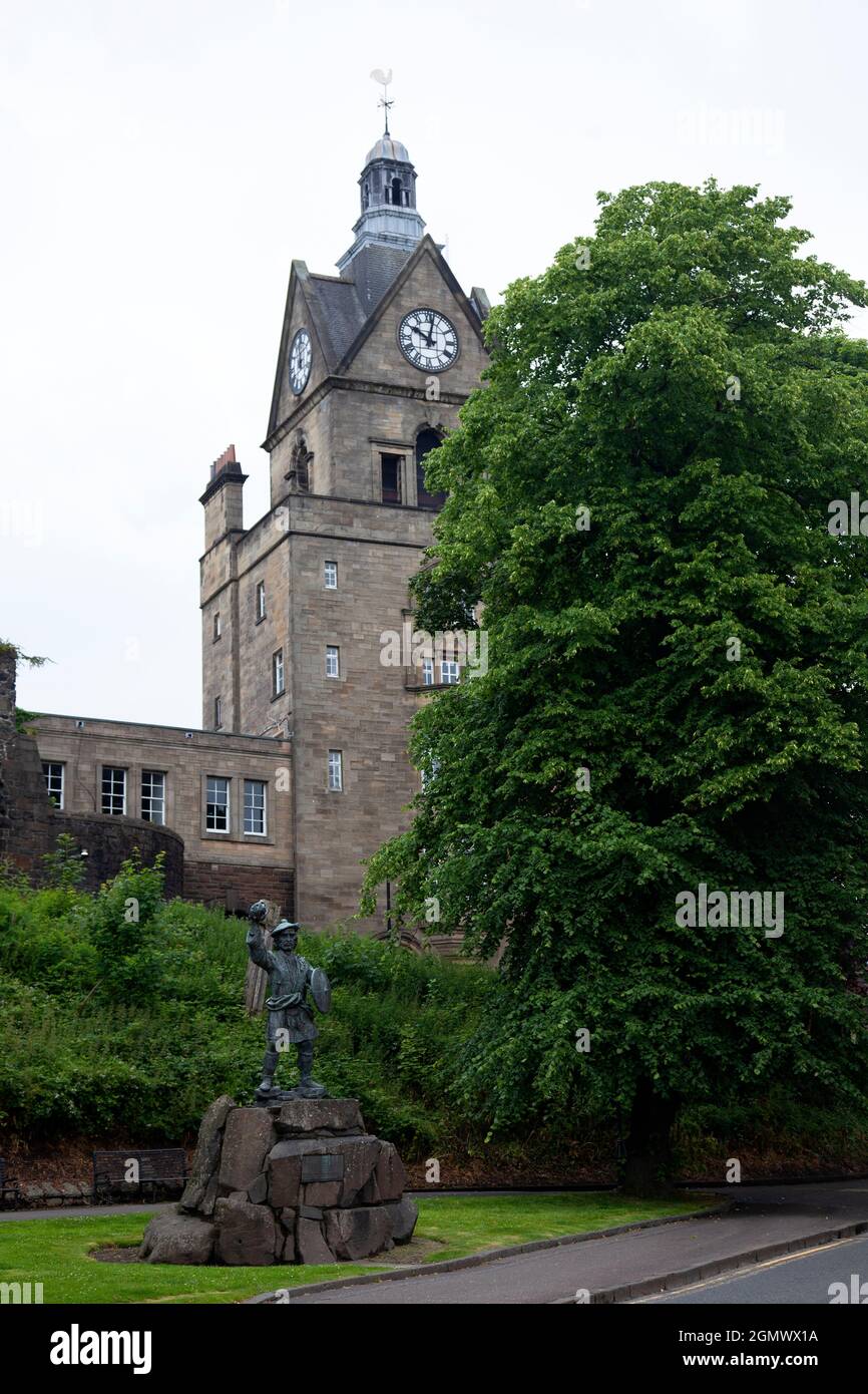 Clock Tower of Municipal Building with Rob Roy Statue in Foreground ...