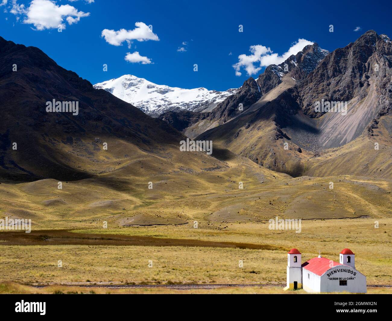 Puno, Peru - 18 May 2018 A majestic view of the Peruvian Andes, seen ...