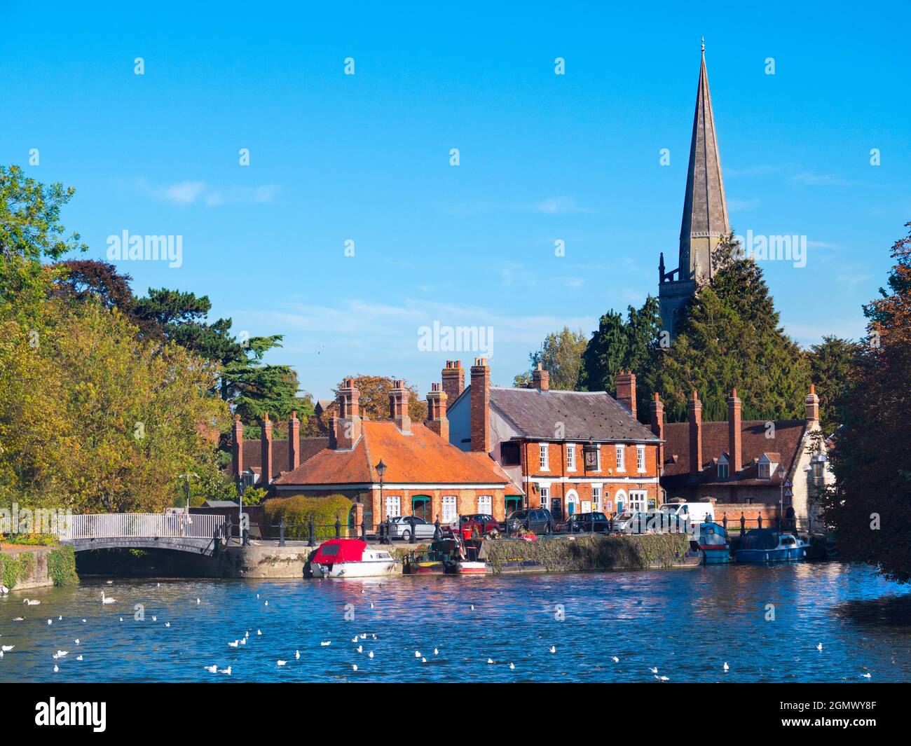Abingdon, England - 9 October 2018 Saint Helen's Wharf is a noted ...