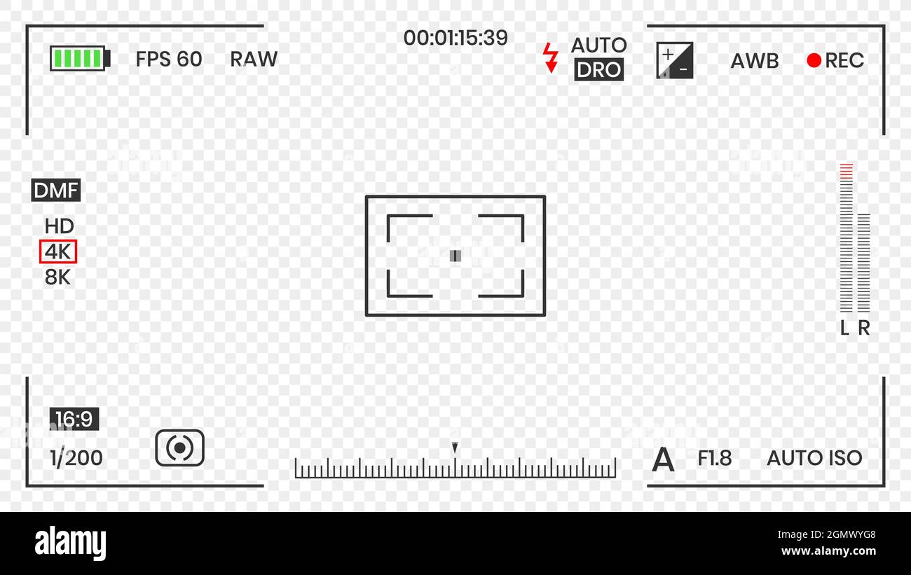 Camera viewfinder video or photo frame recorder flat style design ...