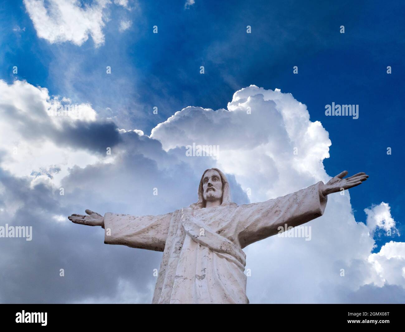 Cusco, Peru - 11 May 2018 Yet another statue of Christ the Redeemer ...