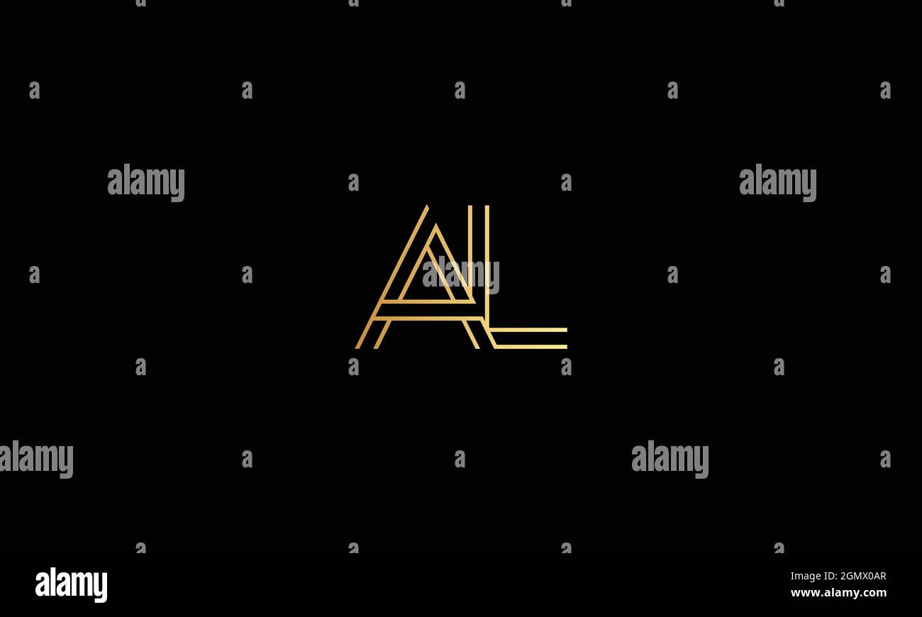 LETTERS AL LOGO DESIGN WITH LINE ART FOR ILLUSTRATION USE Stock Vector ...