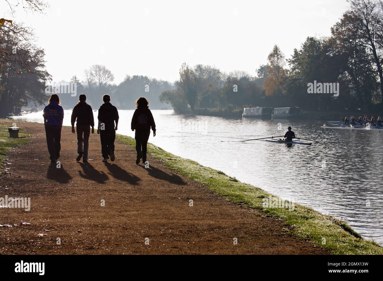 Oxford, Oxfordshire, UK - 20; River Thames, Oxford, England; Rowers and ...