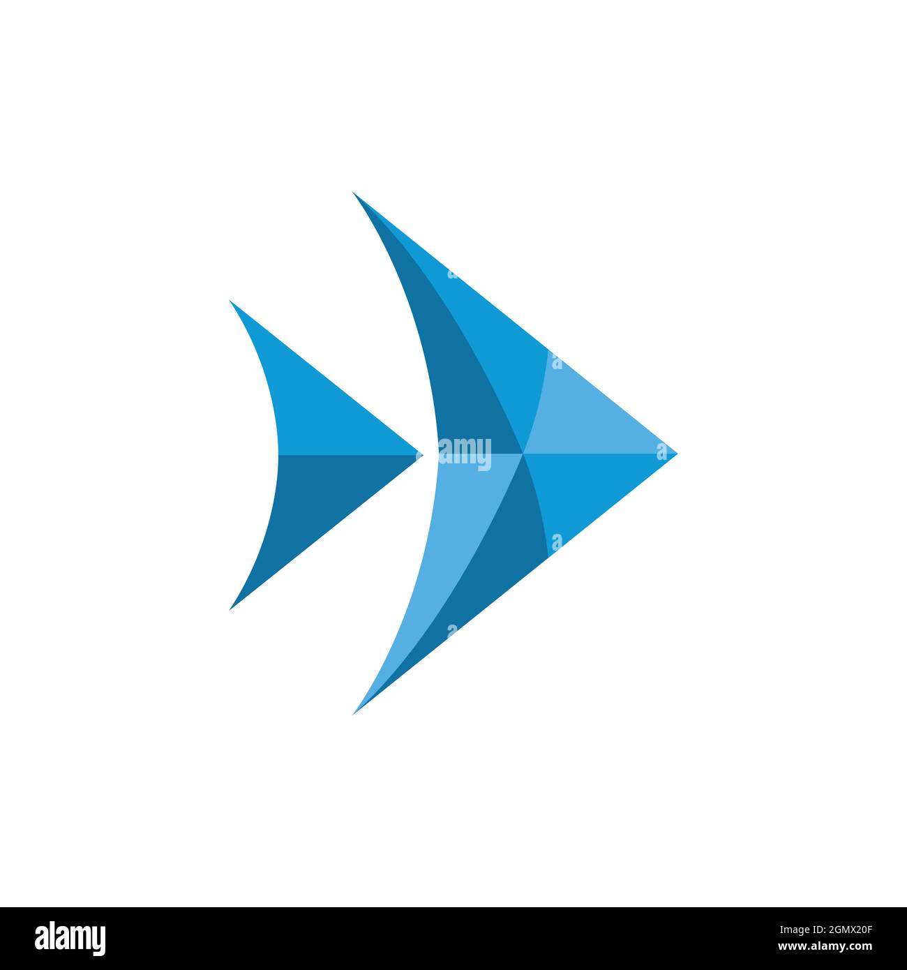 abstract blue sea fish logo icon flat concept vector graphic design ...