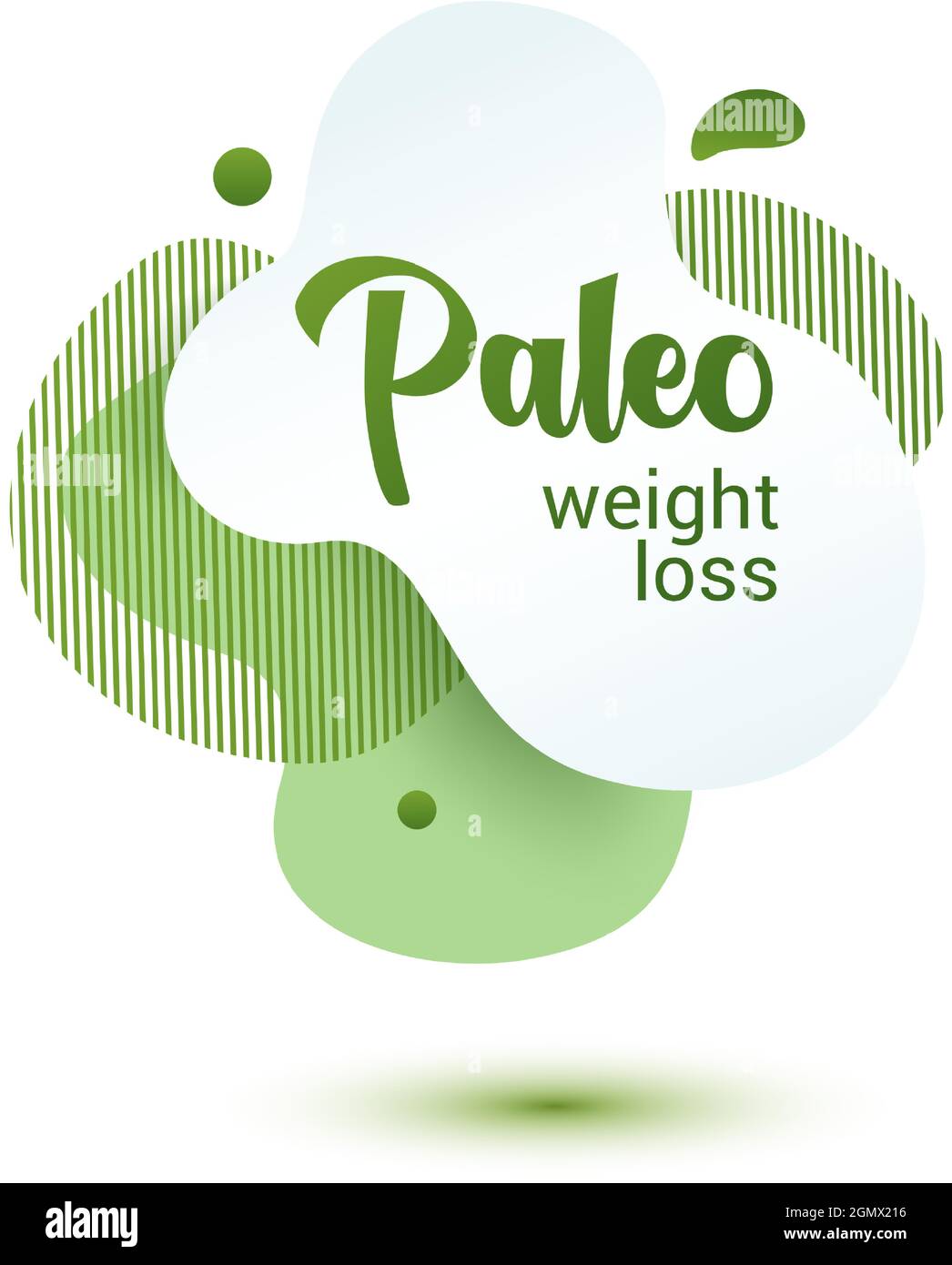 Paleo diet frendly badge. Green amoeba design of sticker for paleo diet ...