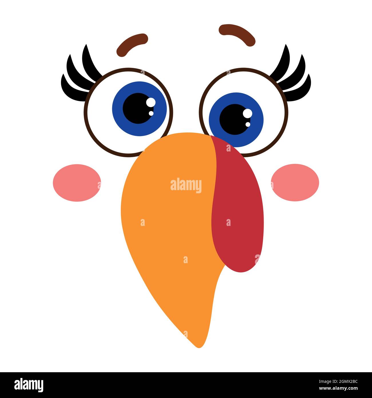 Beautiful turkey face with crazy eyes - Vector illustration for card ...