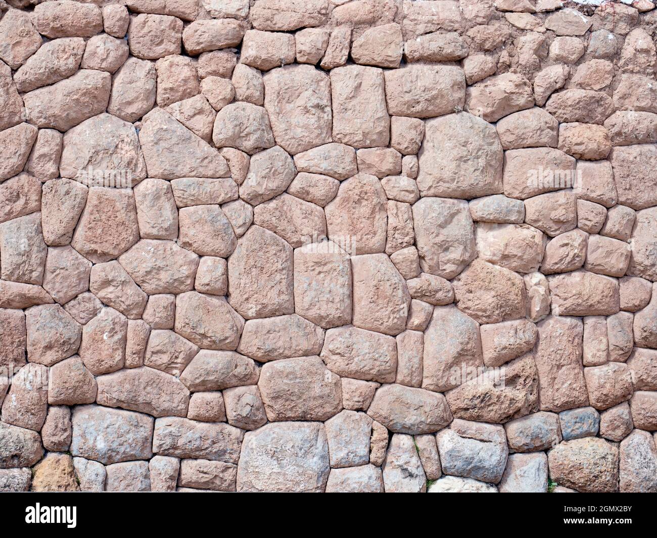 Chinchero, Peru - 22 May 2018 A beautiful Inca-built wall at Chinchero ...