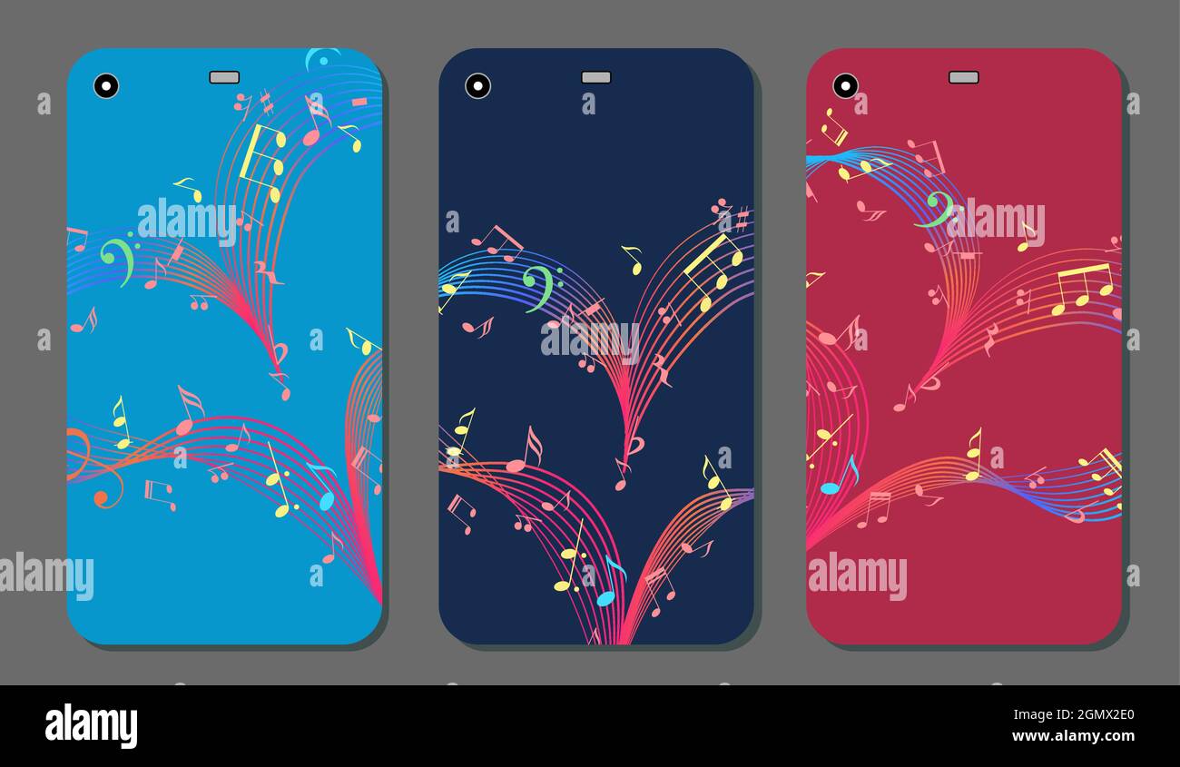 Phone cover design with music heart. Vector Stock Vector Image & Art ...