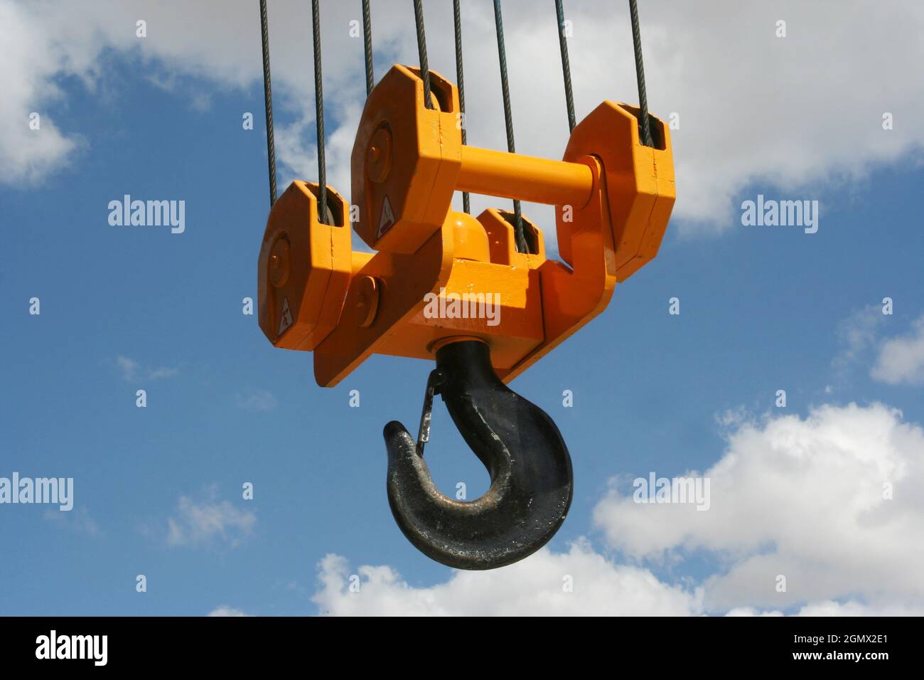 Powerful crane hook. Industrial background Stock Photo - Alamy