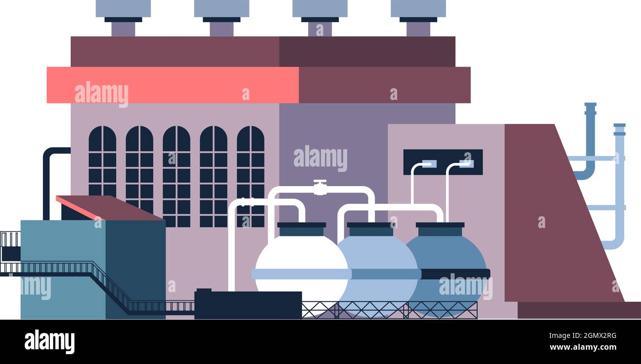 Factory exterior, facility or production center Stock Vector Image ...