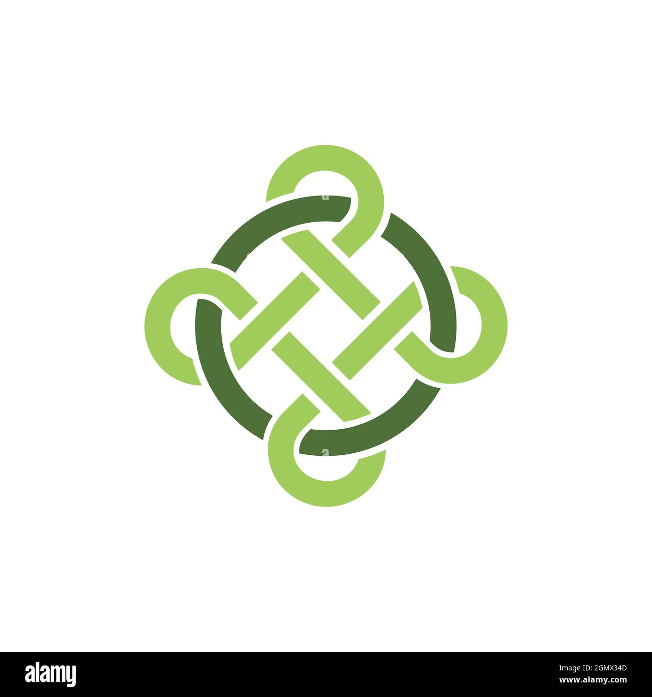 abstract green network system logo icon flat concept vector graphic ...