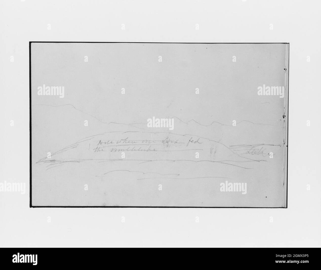 Hill Where Our Lord Fed the Multitude (from Sketchbook). Artist: Mary Newbold Sargent (1826-1906 ...
