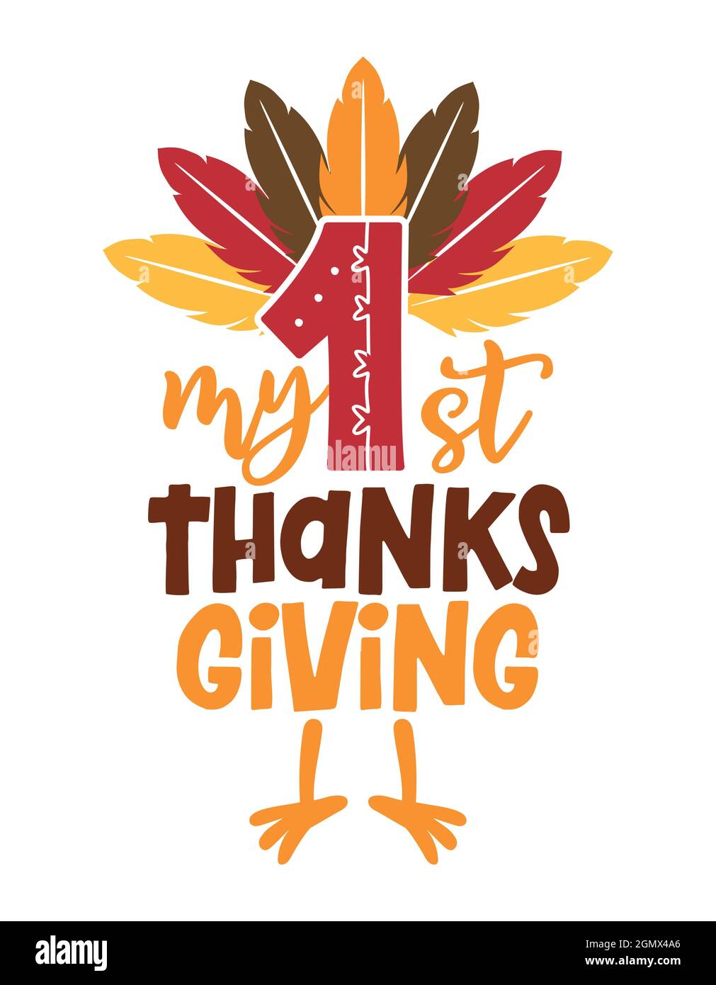 My first (1.) Thanksgiving - Baby clothes calligraphy label. Isolated ...