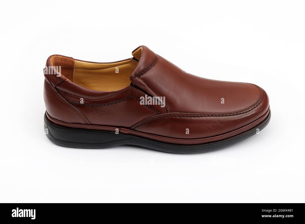 Classic brown leather men's shoes Stock Photo - Alamy