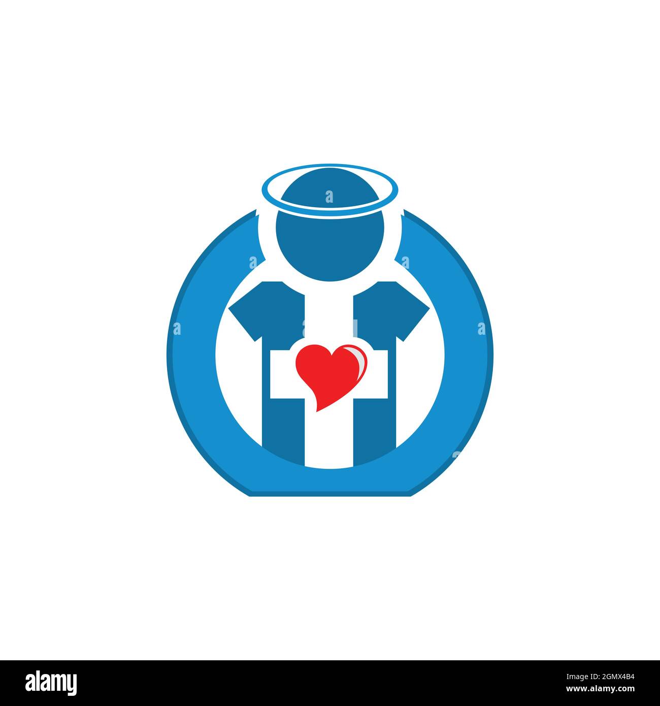 abstract angel heart logo icon flat concept vector graphic design Stock ...