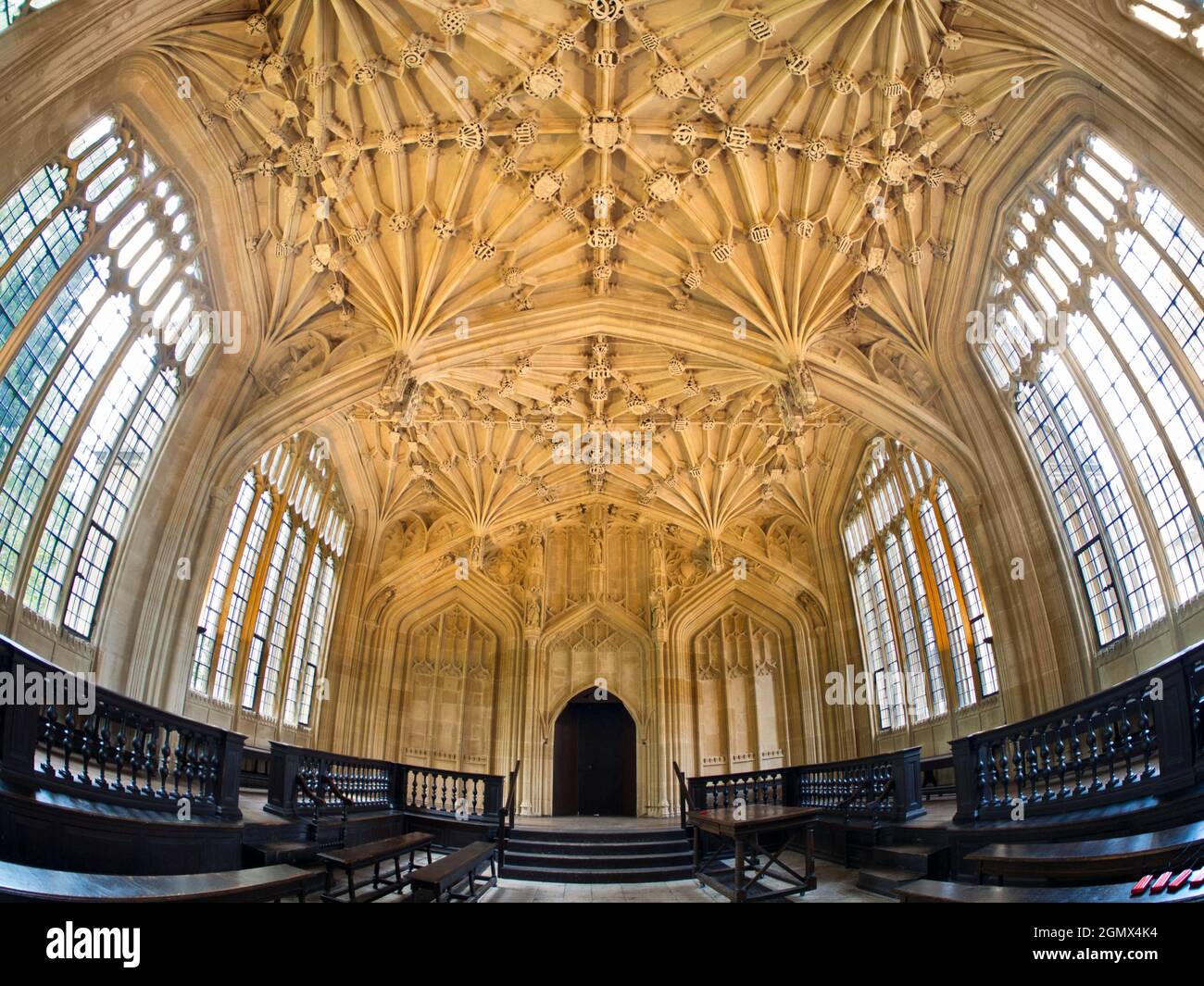 Oxford, England - 2017; Inside the Divinity School of the Bodleian ...