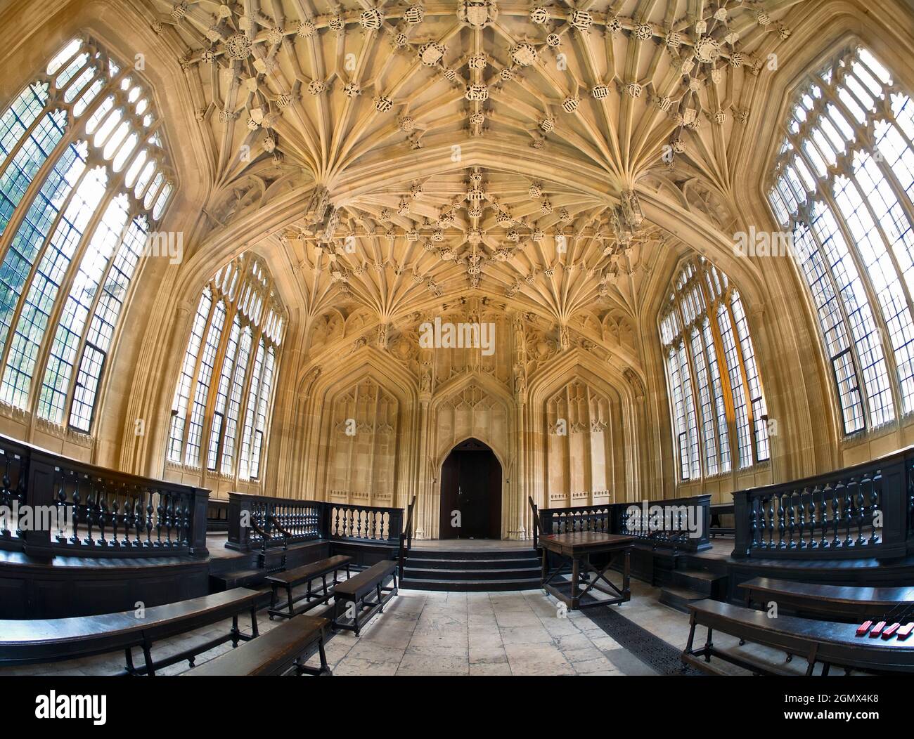 Oxford, England - 2017; Inside the Divinity School of the Bodleian ...