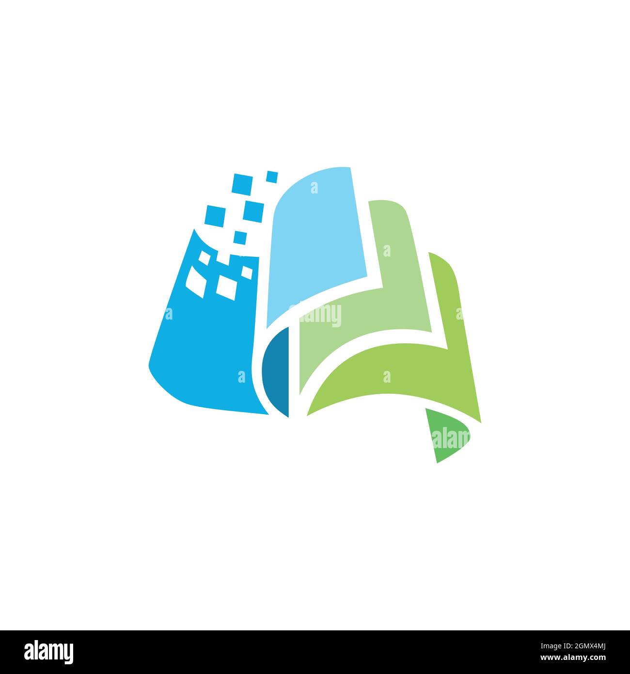 abstract book technology logo icon flat concept vector graphic design ...