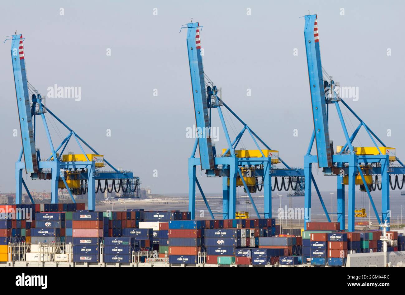 Zeebrugge, Belgium - May 2018; Zeebrugge is the sea port for Bruges ...