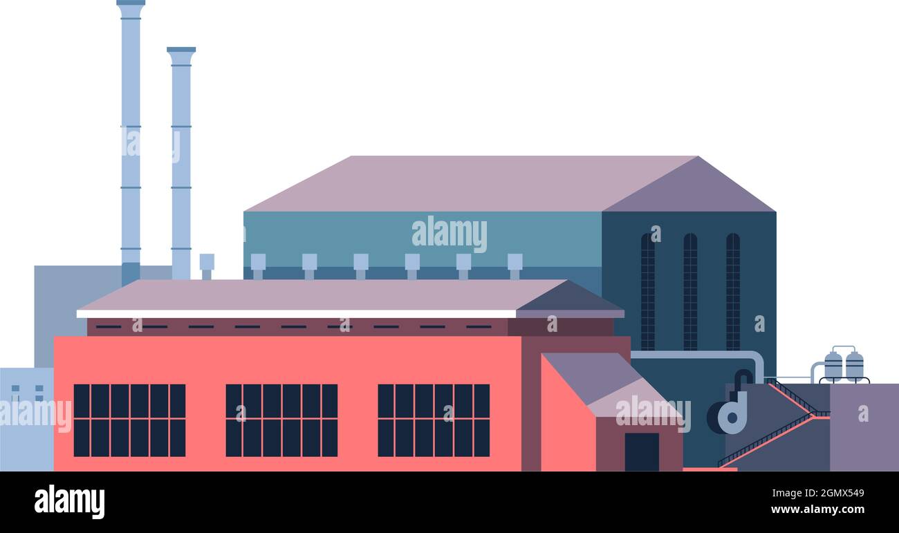 Factory exterior, facility exterior, plant station Stock Vector Image ...