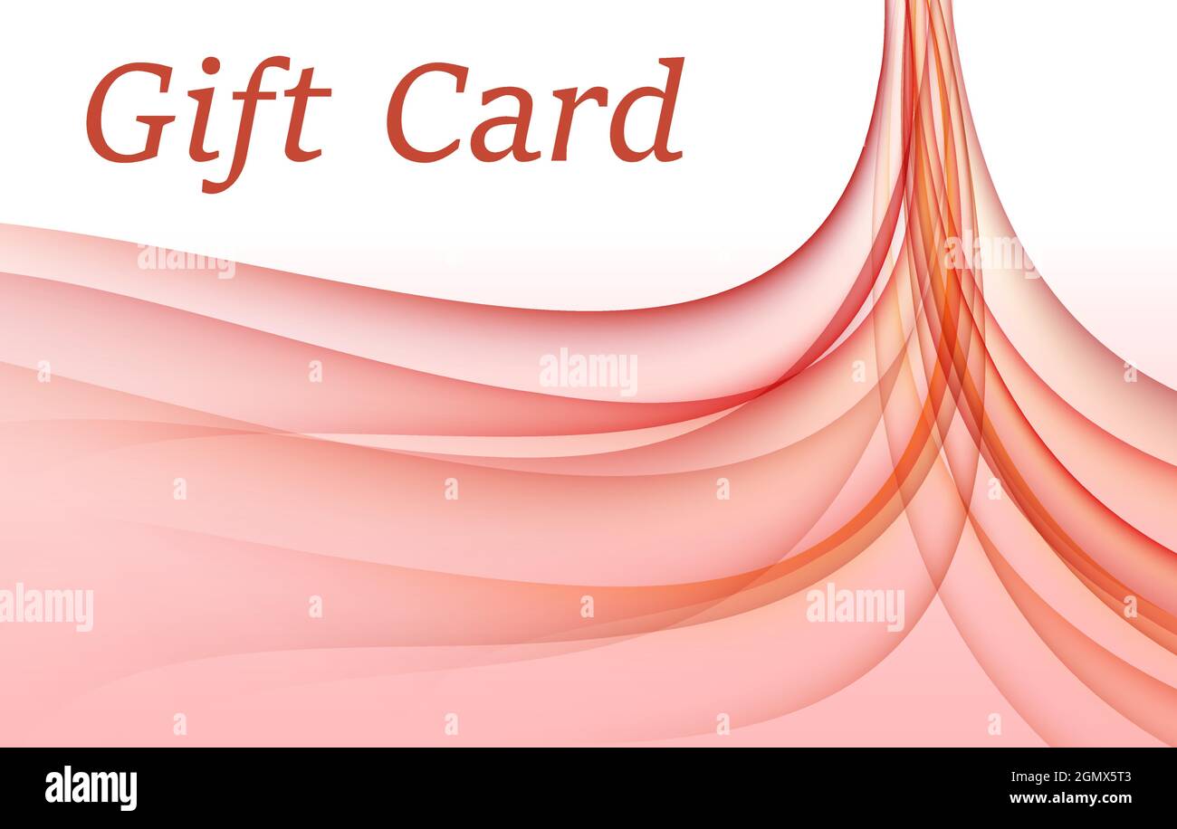 Contrast red, white gift card design. Abstract pattern of curved ...
