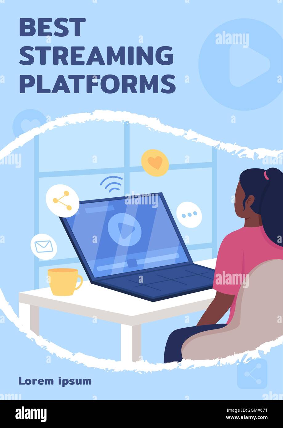 Best streaming platforms poster flat vector template Stock Vector Image ...