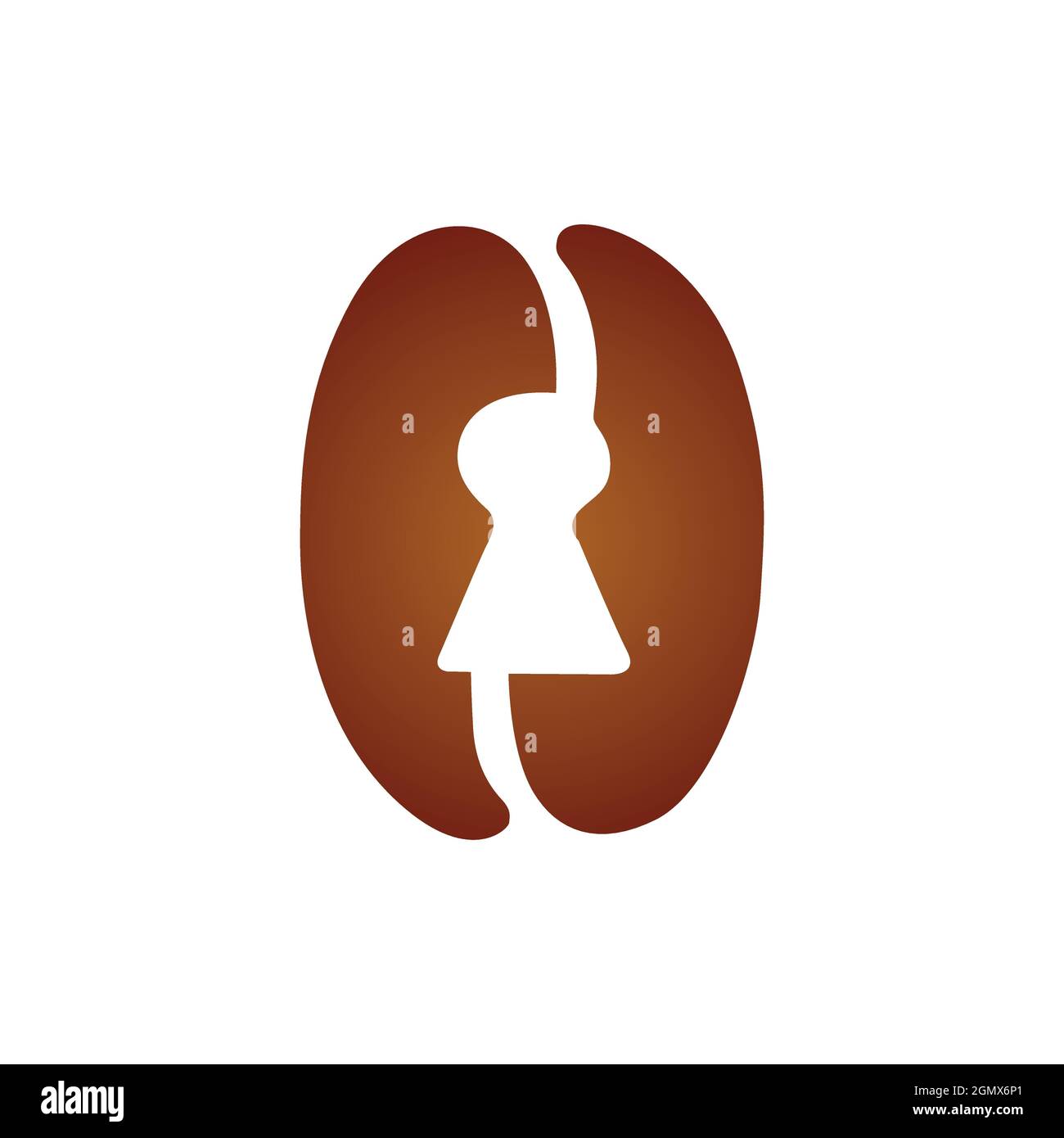 coffee bean lock logo icon flat concept vector graphic design Stock ...