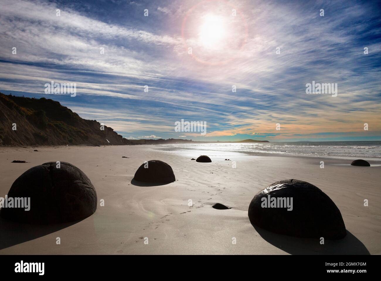 South Island, New Zealand - 24 May 2012. The Moeraki Boulders, South ...