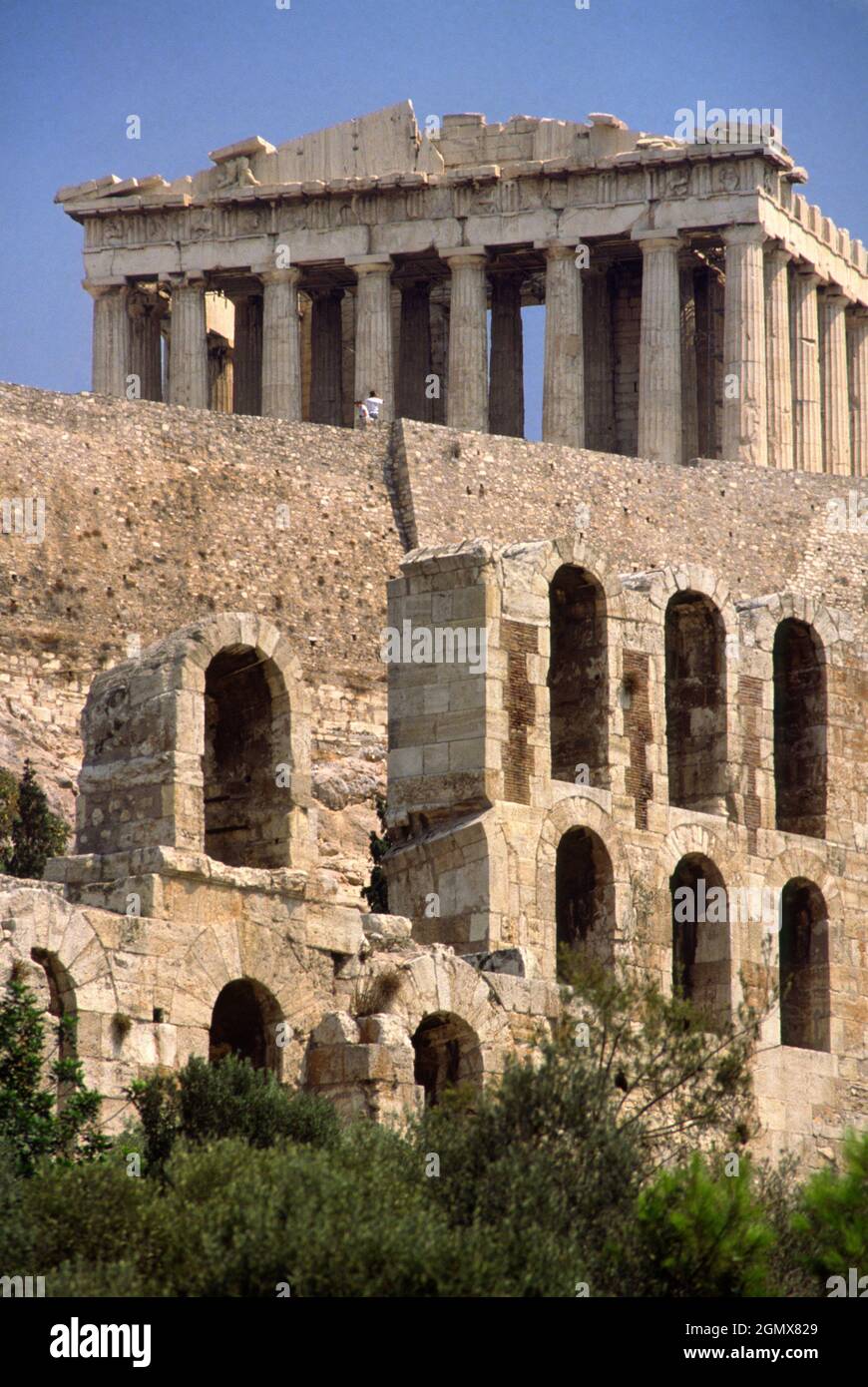 Athens, Greece - June 1999; Built around 400 BCE on top of the ...