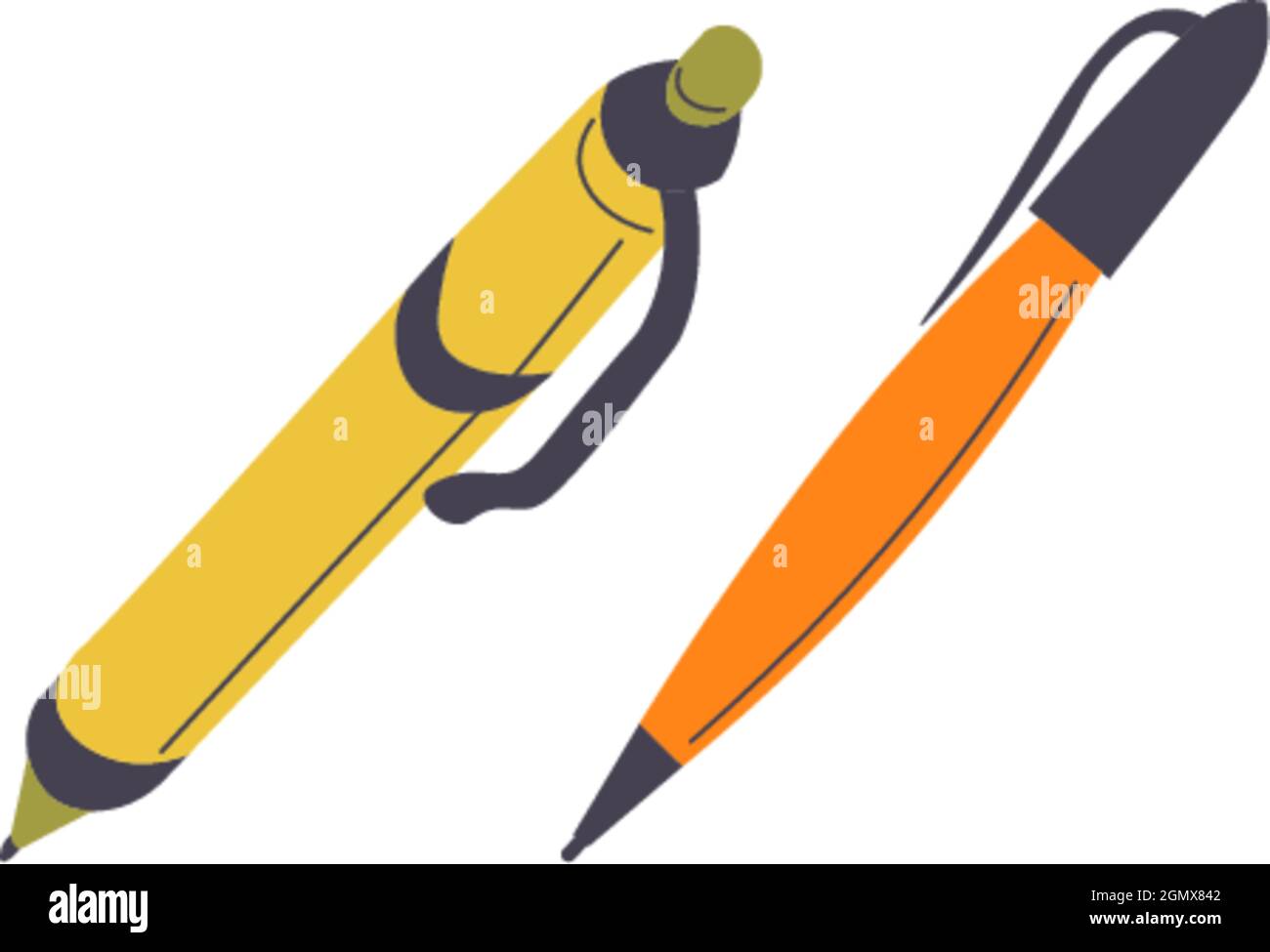 Pencil and pen, office school supplies for study Stock Vector Image ...