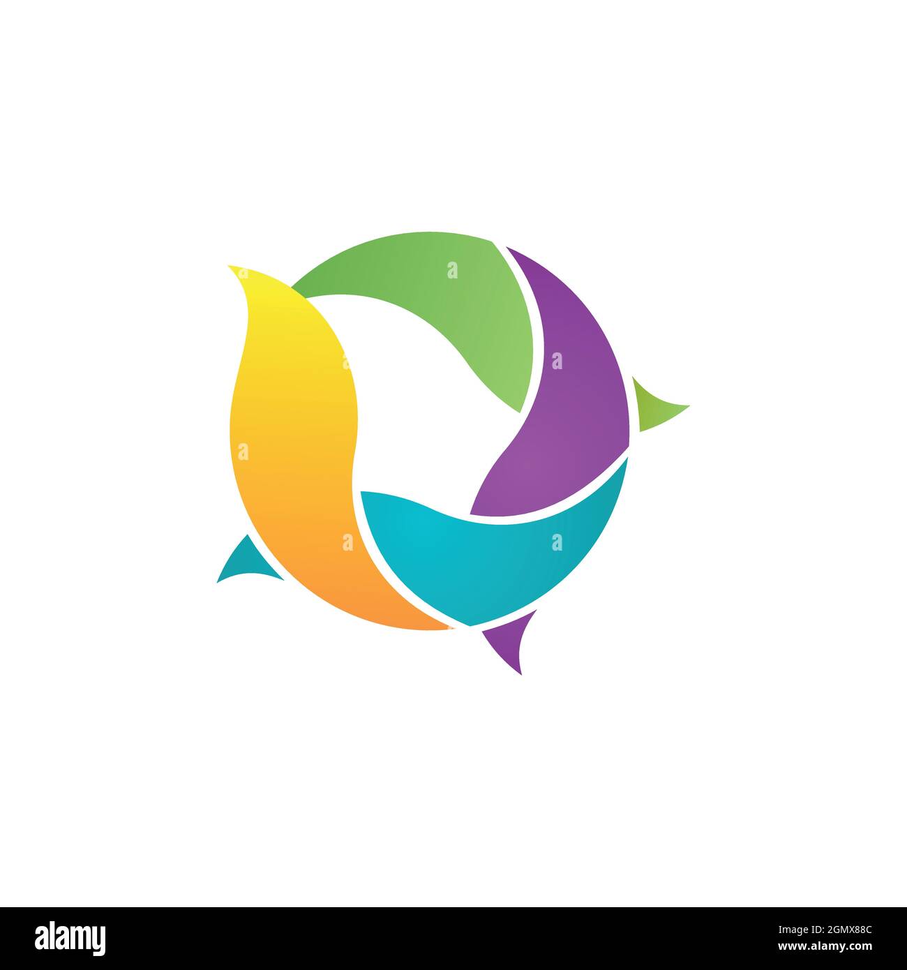 stylish circle waves logo icon flat concept vector graphic design Stock ...