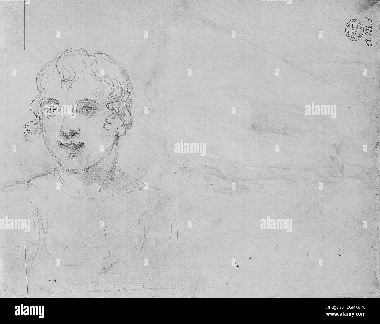 Half-Length Figure Sketch. Artist: Mather Brown (American, Boston ...