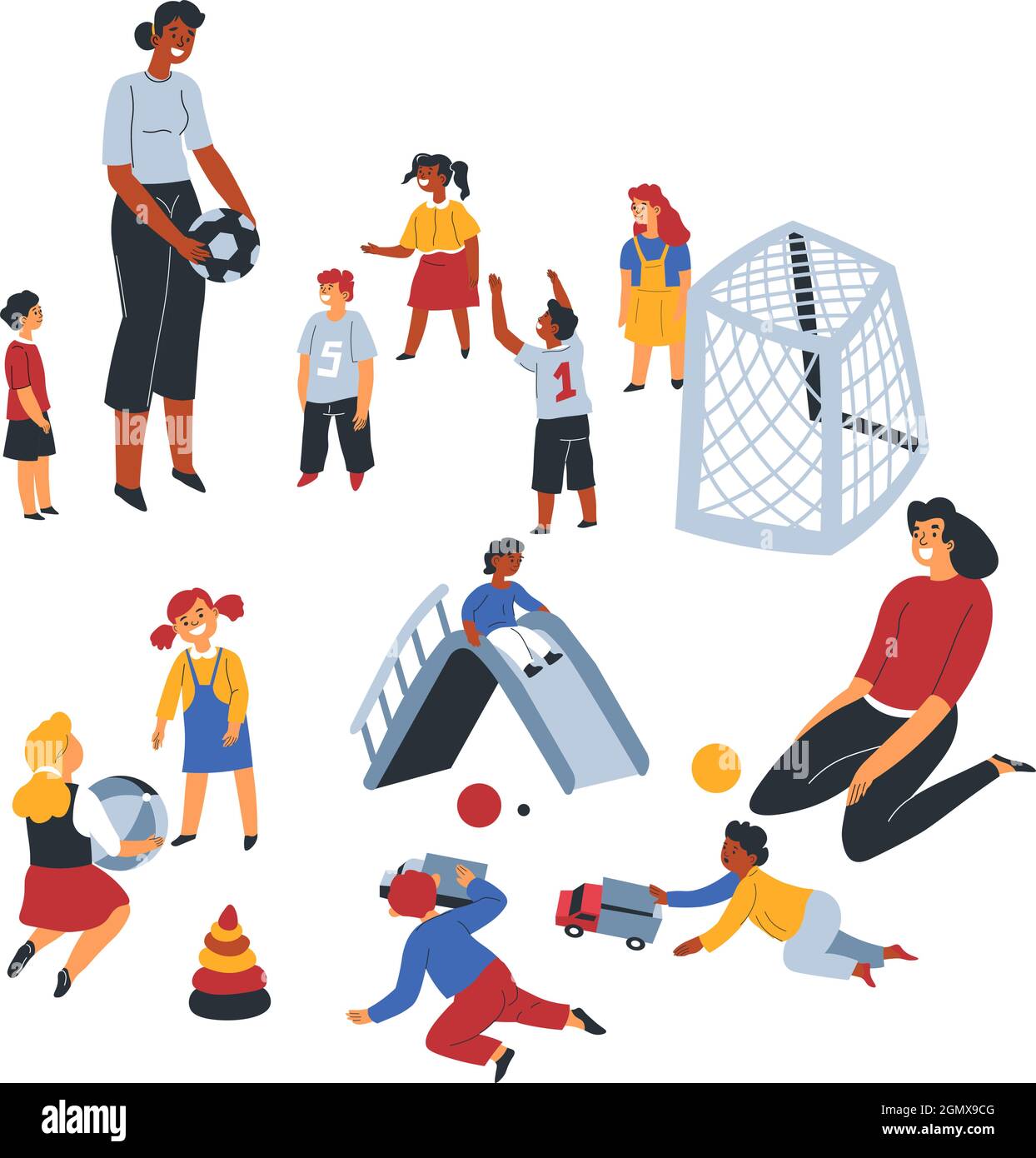 Kids football exercise Stock Vector Images - Alamy