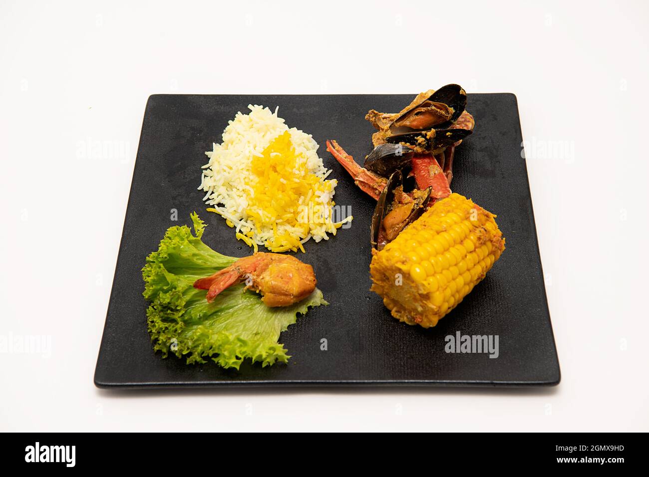 Homemade Cajun Seafood Boil with Lobster Crab and Shrimp with rice ...