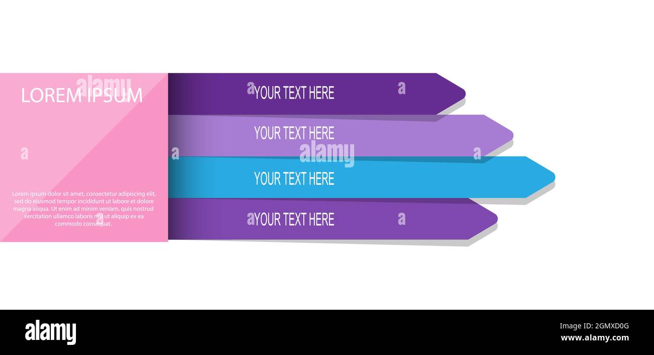 Arrows of infographics. Colored arrows of different lengths for ...