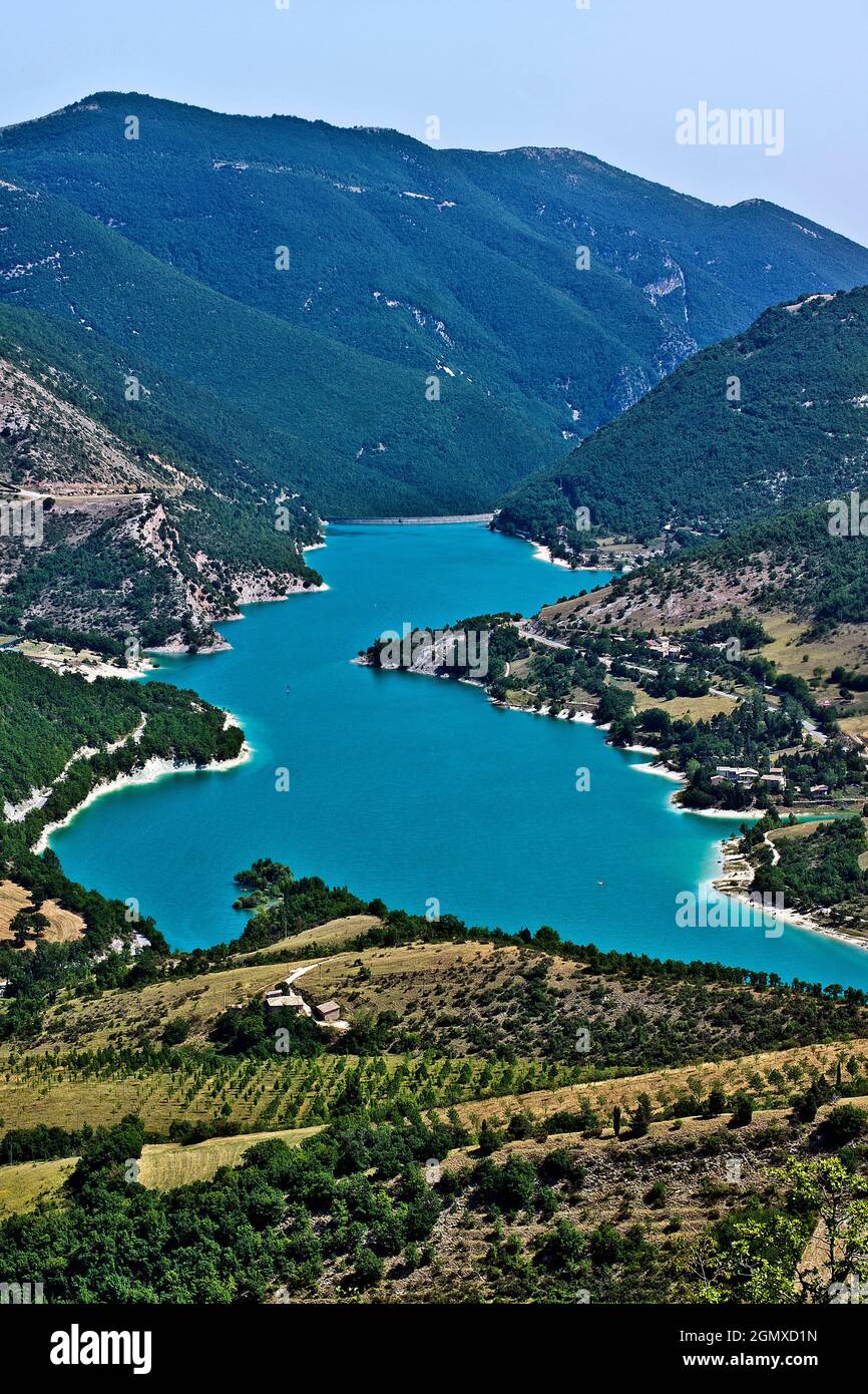 Lake Fiastra, Park, Landscape, Fiastra, Macerata, Marche, Italy, Europe ...