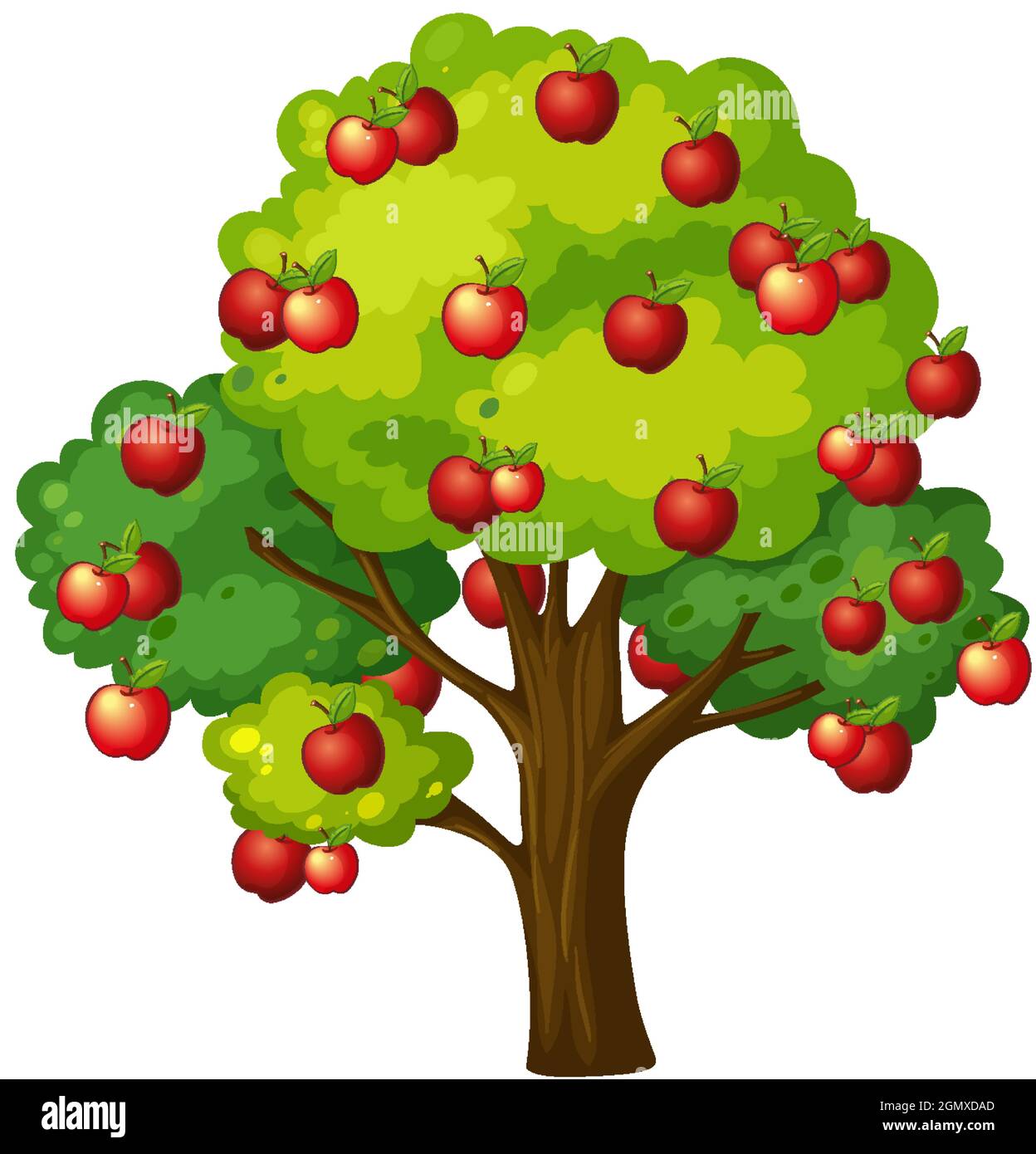 Apple tree isolated on white background illustration Stock Vector Image ...