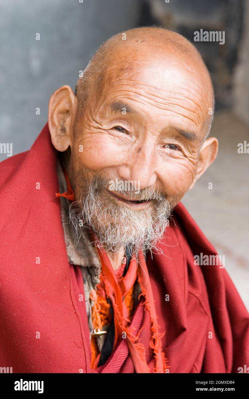 Lhasa, Tibet - 21 October 2006 An old face that is full of character ...