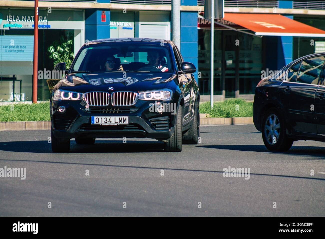 Seville Spain September 18, 2021 Traffic jam in the streets of Seville ...