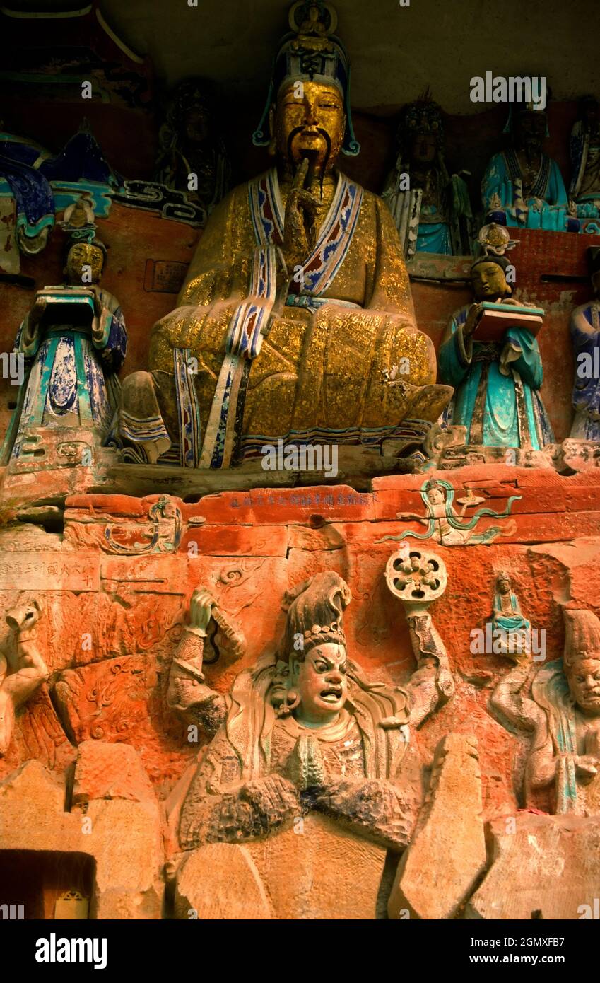 Chongqing, Sichuan, China - December 1997 The spectacular Dazu Rock ...