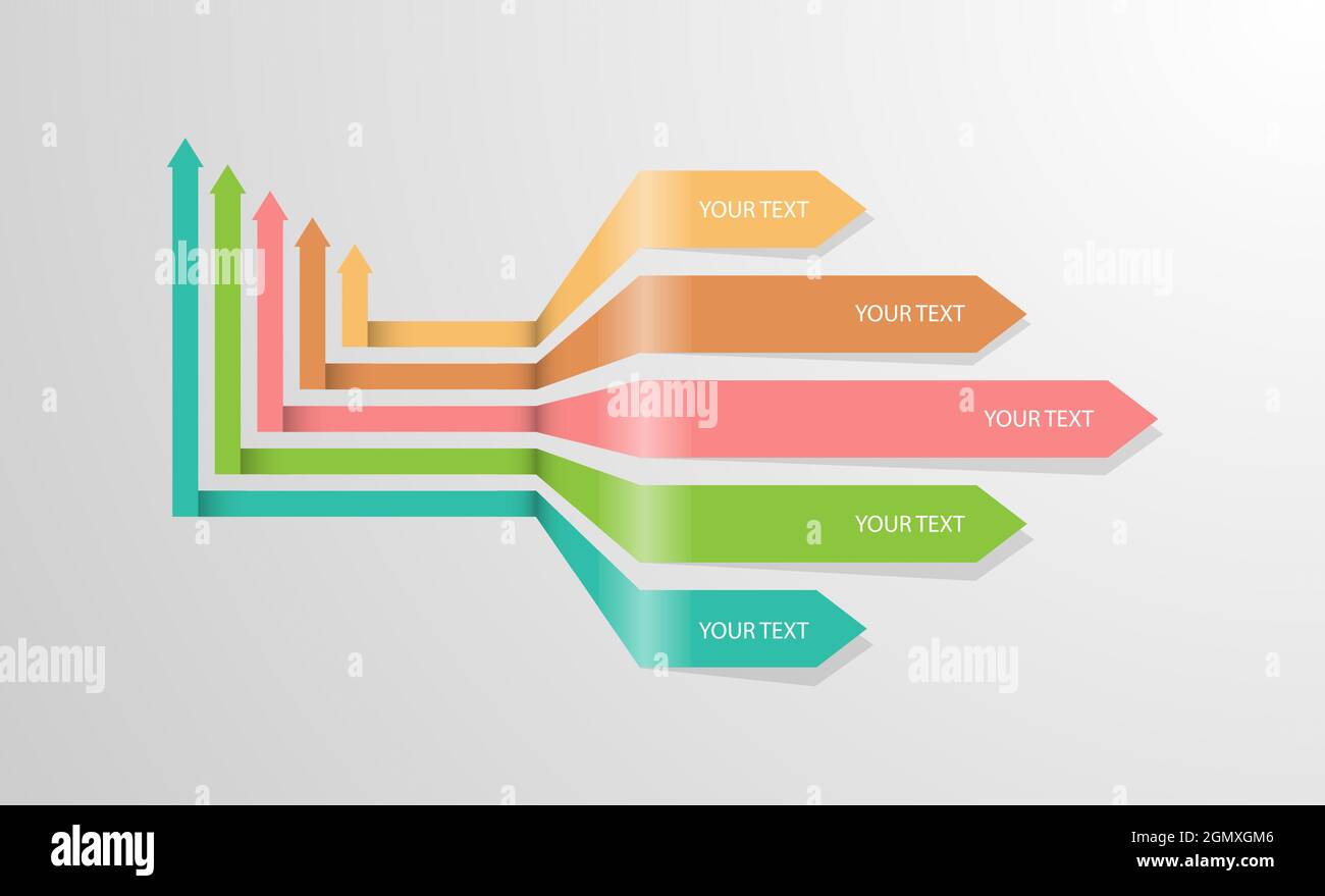 Arrows of infographics. Colored arrows of different lengths for ...